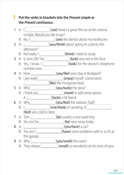 Grammar and Vocabulary Booster B2 Module 1 Present Tenses (Present ...