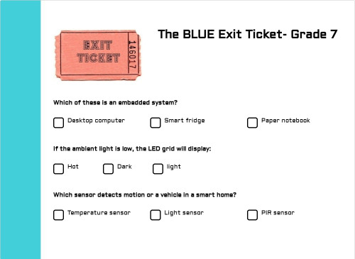 The BLUE Exit Ticket- Grade 7. Interactive worksheet | TopWorksheets