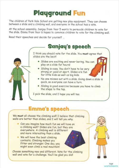 Lesson 61 Playground Fun. Interactive worksheet | TopWorksheets