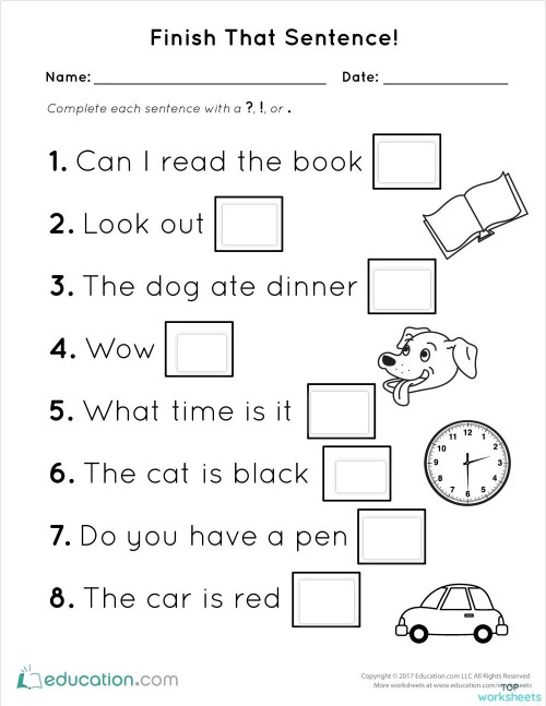 Finish That Sentence. Interactive worksheet | TopWorksheets