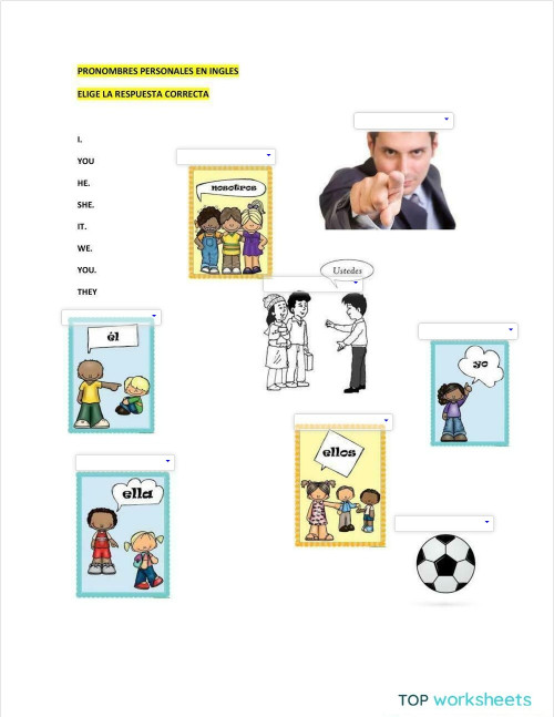 PRACTICA PERSONAL PRONOUNS, POSSESSIVE ADJECTIVES, DEMONSTRATIVE ...