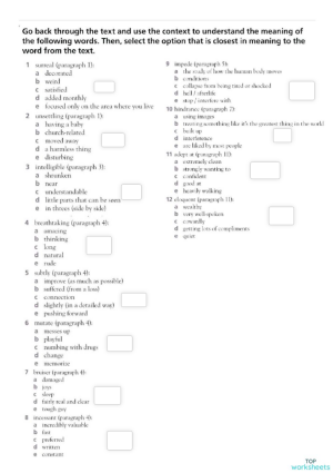 the joys and.... Interactive worksheet | TopWorksheets