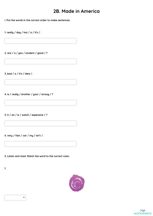 2B. Made in America. Interactive worksheet | TopWorksheets