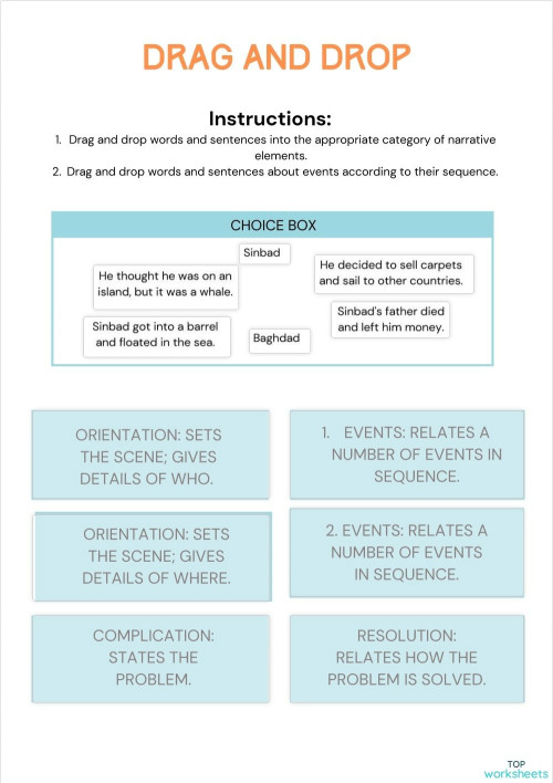 Drag and Drop. Interactive worksheet | TopWorksheets