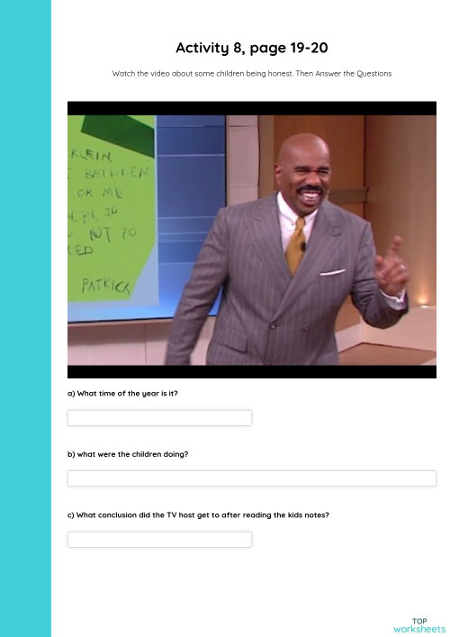 Activity 8, page 19-20. Interactive worksheet | TopWorksheets