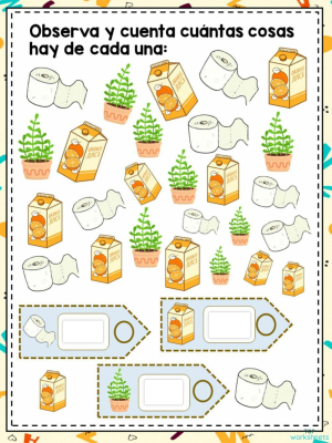 Ejercicio de conteo y conjuntos: Cuenta la cantidad de cosas que hay ...