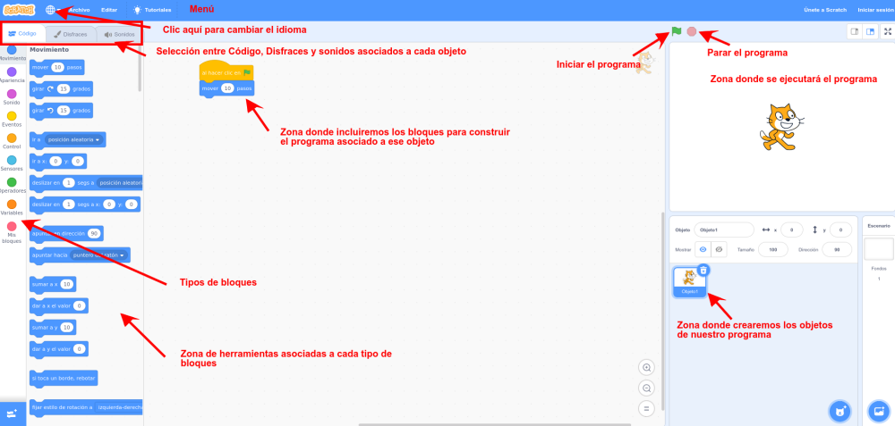 Scratch- Entorno- III Bimestre 01 - Herramientas. Ficha interactiva | TopWorksheets