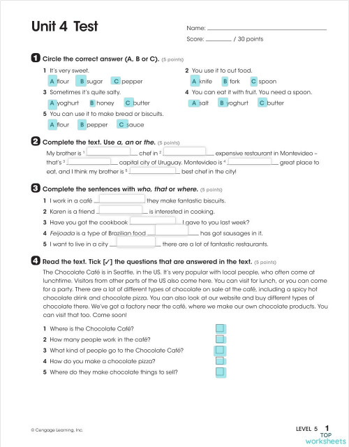 Look 5 unit 4. Interactive worksheet | TopWorksheets