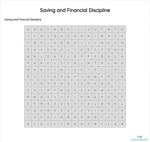 Saving and Financial Discipline ใบงานเชิงโต้ตอบ | TopWorksheets