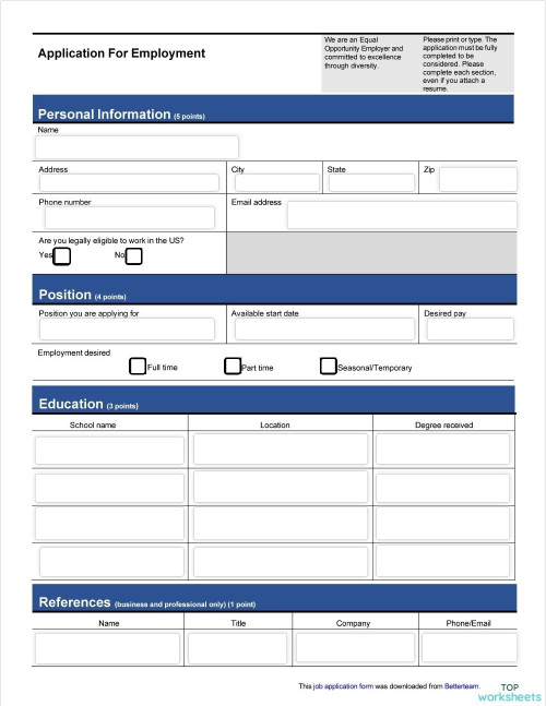 Employment: interactive worksheets and online exercises | TopWorksheets