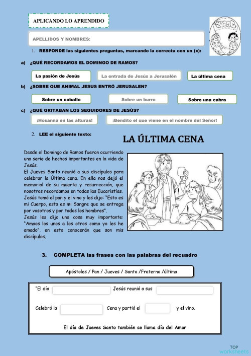 SEMANA SANTA i. Ficha interactiva | TopWorksheets