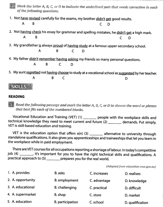 GRADE 11 - TEST UNIT 7. Interactive worksheet | TopWorksheets