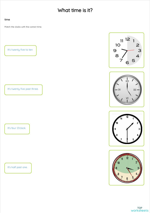 Time Worksheet. Interactive worksheet | TopWorksheets