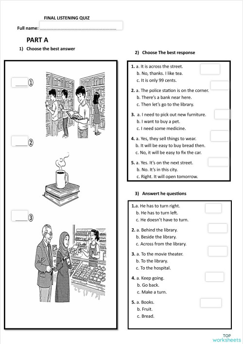 Listening comprehension: interactive worksheets and online exercises ...