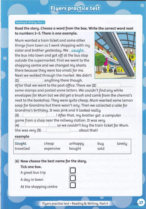 000 6th Reading and Writing Part 4. Interactive worksheet | TopWorksheets