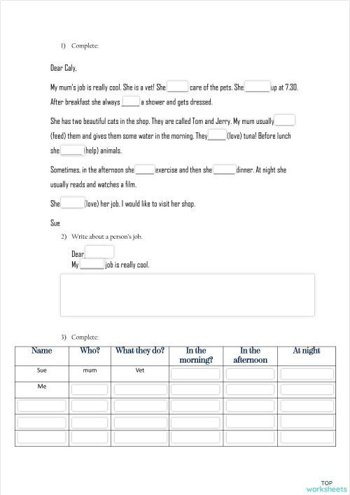 Kids 3 Pr. Simple. Interactive worksheet | TopWorksheets