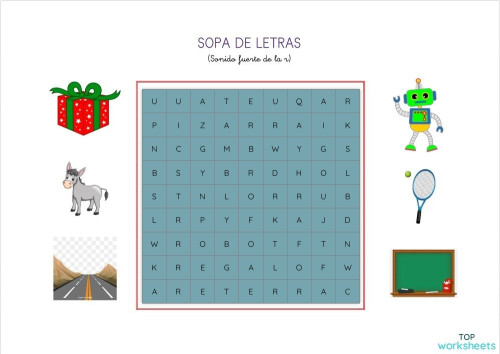 SOPA DE LETRAS (r/rr). Ficha interactiva | TopWorksheets