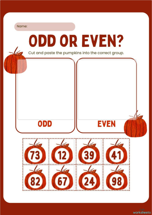 odd or even. Bài tập tương tác | TopWorksheets