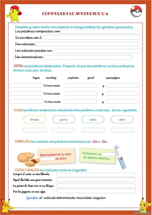 División silábica. Ficha interactiva | TopWorksheets