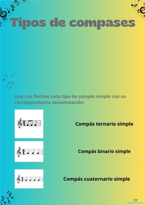 Tipos de compases 1. Ficha interactiva | TopWorksheets