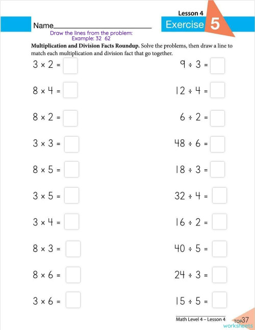 Lesson 4: Exercise 5 Pg 37-38. Interactive worksheet | TopWorksheets