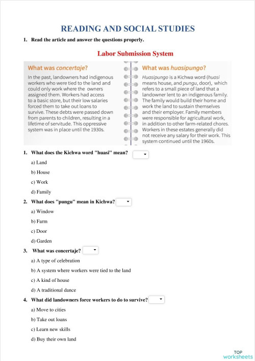 Homework 2. 5th Graders. Interactive worksheet | TopWorksheets