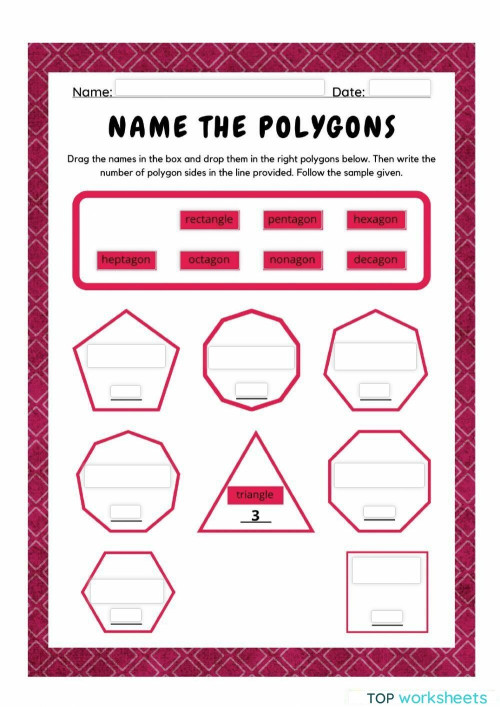 Polygons. Interactive worksheet | TopWorksheets