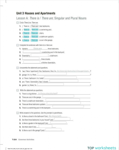 Unit 3 Lesson A. Interactive worksheet | TopWorksheets