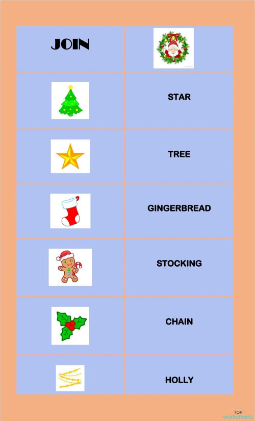 JOIN 1 CHRISTMAS. Interactive worksheet | TopWorksheets