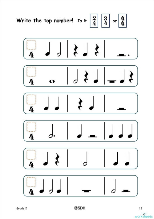 Time Signature Worksheet