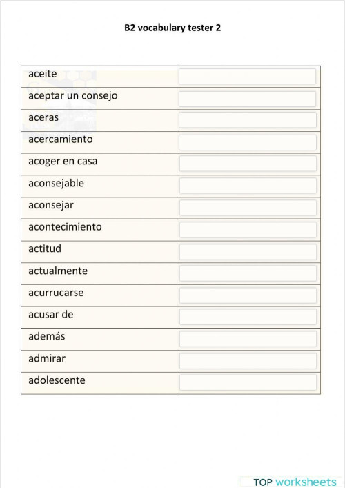 Vocabulary b2 - page 2. Interactive worksheet | TopWorksheets