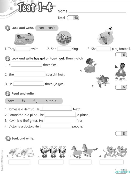 Smart Juniour 3 Test 1-4. Interactive worksheet | TopWorksheets