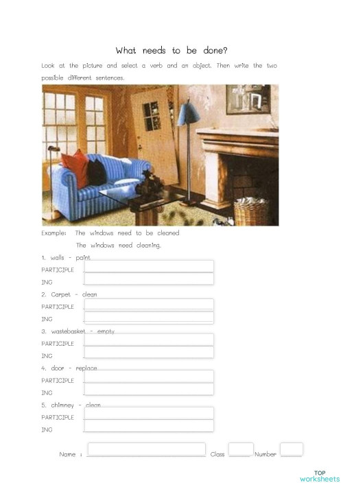 Thing needs to be done. Interactive worksheet | TopWorksheets