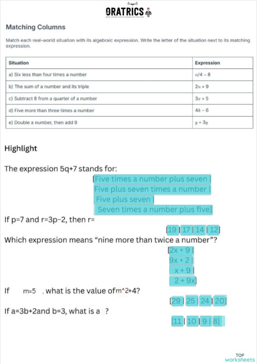 Place Value 174. Interactive worksheet | TopWorksheets