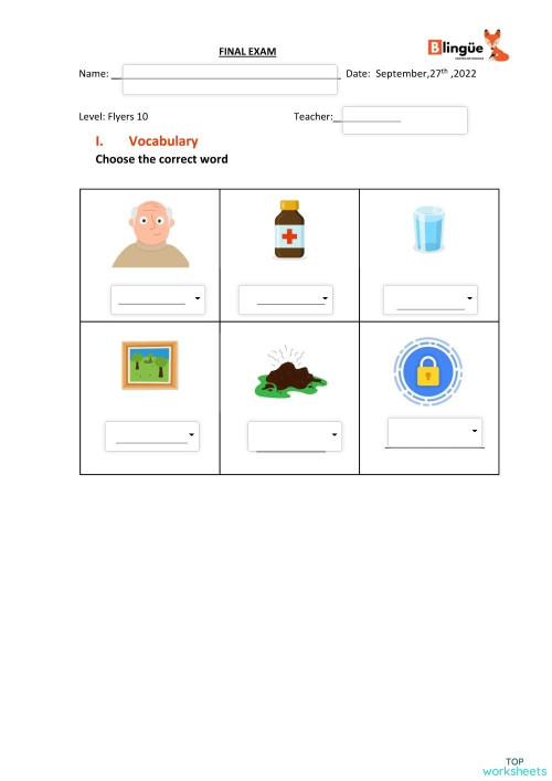 Final exam flyers 10. Interactive worksheet | TopWorksheets
