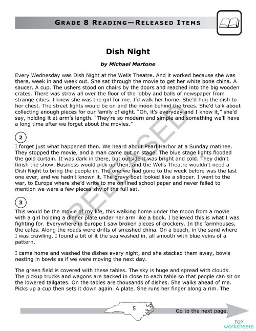 Dish Night. Interactive worksheet | TopWorksheets