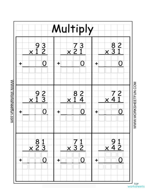 Multiply ( 3 ). Interactive worksheet | TopWorksheets