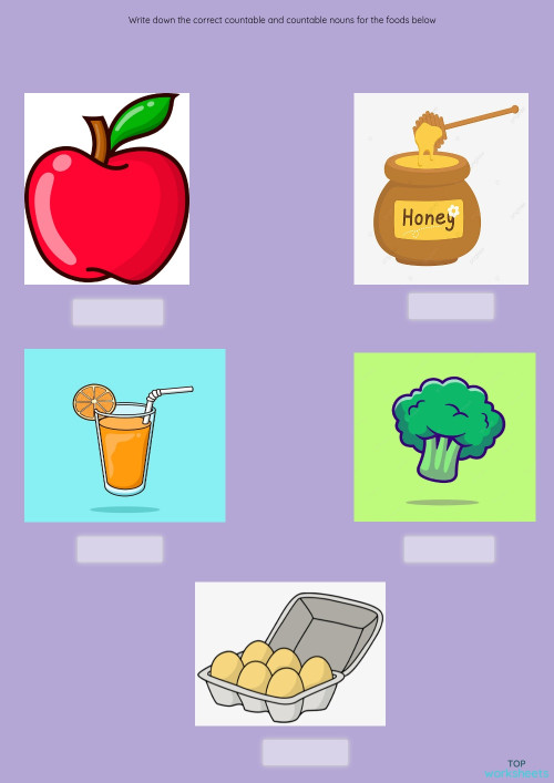 Countable vs Uncountable. Interactive worksheet | TopWorksheets
