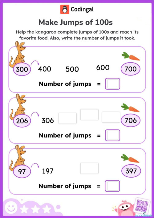 M_G02M02L10_WA01_Jump and Count by Skipping 100s. Interactive worksheet ...