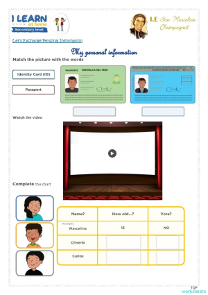 Pre A1 activity 1. Interactive worksheet | TopWorksheets