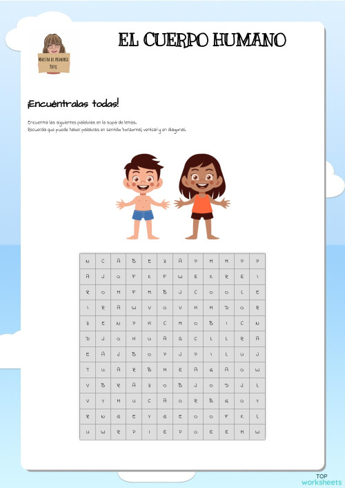 EL CUERPO HUMANO. Ficha interactiva | TopWorksheets