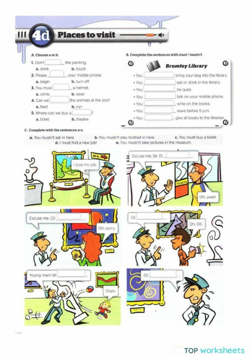 Places to visit. full Blast 1. Interactive worksheet | TopWorksheets