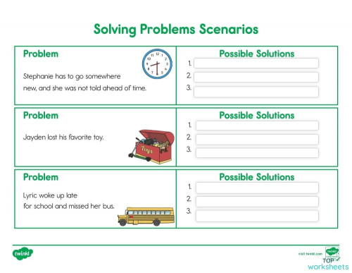 Problem and Solutions Worksheet. Interactive worksheet | TopWorksheets