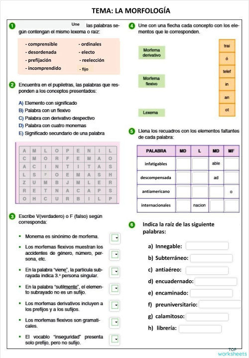 Objeto Directo e Indirecto (frases y preguntas). Ficha interactiva | TopWorksheets