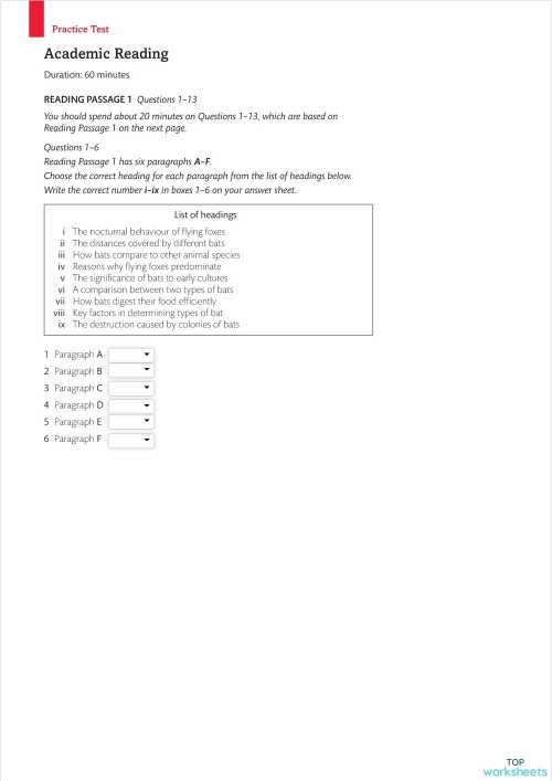 A21 Final Reading. Interactive worksheet | TopWorksheets