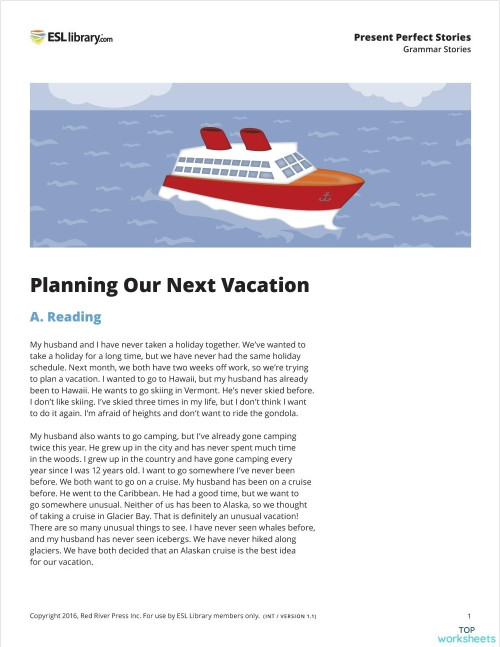 Present Perfect Stories. Interactive worksheet | TopWorksheets