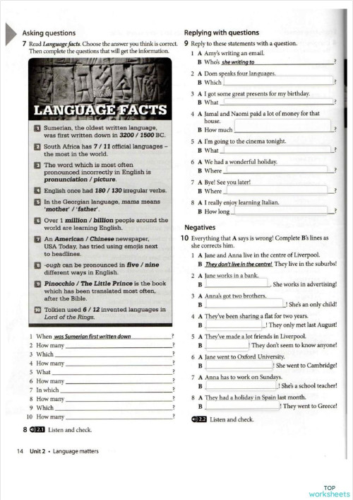 Headway intermediate Unit 2. Interactive worksheet | TopWorksheets