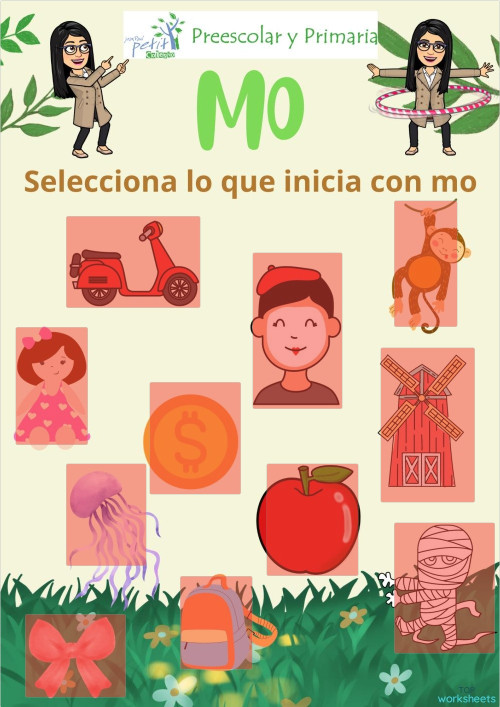 Sílaba "mo". Ficha interactiva | TopWorksheets