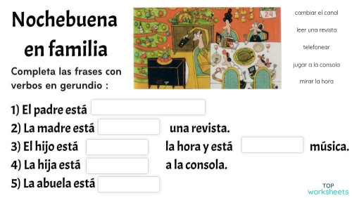 Nochebuena en familia. Ficha interactiva | TopWorksheets