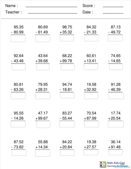 Decimals Practice 1. Interactive worksheet | TopWorksheets